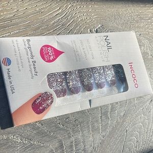 Incoco | Makeup | Incoco Burgandy With Silver Glitter Nail Polish Strips Burgundy Beauty 2 For 8 ...